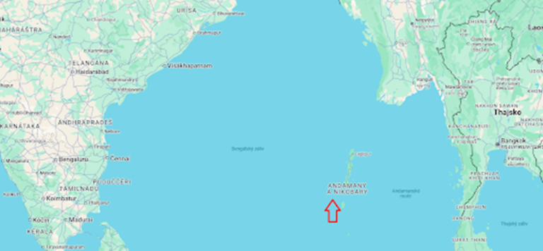 Poloha ostrova Severní Sentinel. | HOME